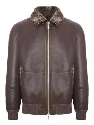 Brunello Cucinelli Effect Shearling Bomber Jacket - No