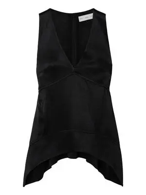 Proenza Schouler Liz Satin-crepe Top - Black