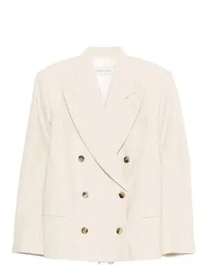 Dries Van Noten Long Sleeve Double-breasted Blazer - Ivory
