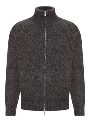 Brunello Cucinelli High-neck Zip-up Knitwear - Black
