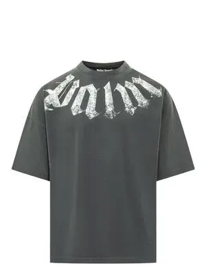 Palm Angels Big Neck Logo T-shirt - Black