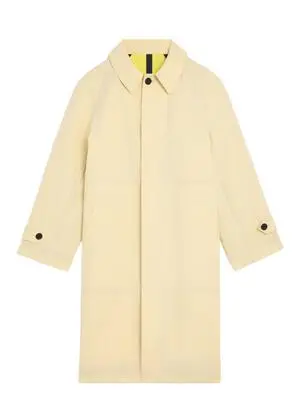 Celine Cotton Coat With Drawstring Cuffs - Yellow/white
