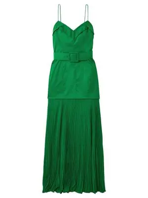 Rebecca Vallance Bailey Tie-up Pleated Dress - Green