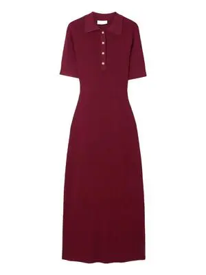 REBECCA VALLANCE Rebecca Vallance Reagan Ribbed Knit Polo Dress