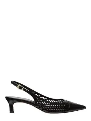 Michael Kors Amara Laser-cut Leather Slingback Pumps - Black