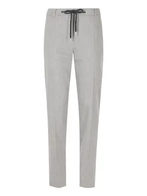 Eleventy Eleventy Belt Loop Casual Pants With Drawstring Grigio