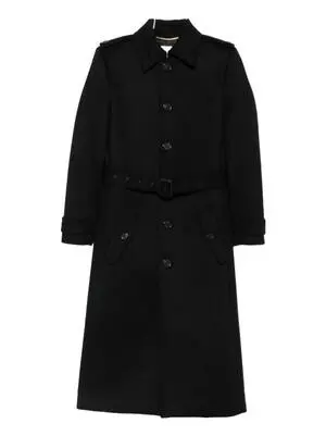 Saint Laurent Single-breasted Belted Coat - No
