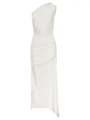 Alex Perry One-shoulder Ruched Maxi Dress - White