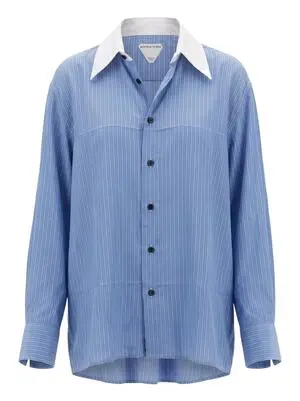 Bottega Veneta Long-sleeved Collared Shirt - Blue