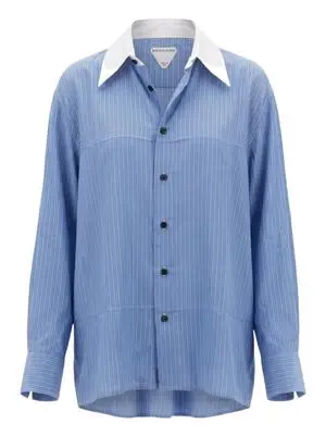 Bottega Veneta Bottega Veneta Long-Sleeved Collared Shirt Blue