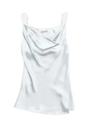 Acne Studios Acne Studios Shiny Satin Tank Top With Adjustable Straps And Side Slit No