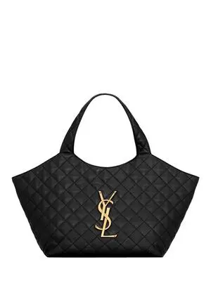 Saint Laurent Icare Medium Quilted Shoulder Bag - Black