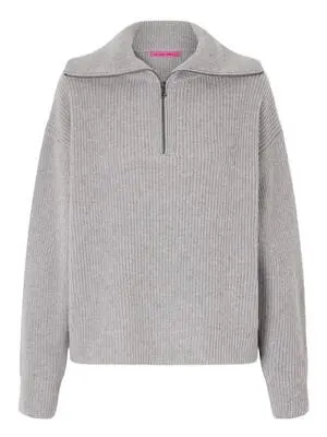 THE ELDER STATESMAN The Elder Statesman Runyon Ribbed Cashmere Half-Zip Sweater