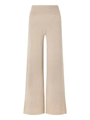 THE ELDER STATESMAN Juniper Cashmere Wide-leg Pants - Beige