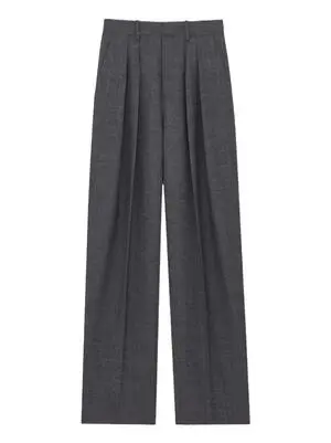 Saint Laurent Wool Wide Leg Pants - Black