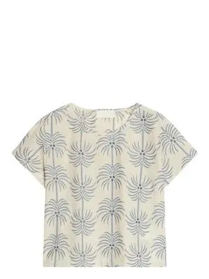 IBLUES Embroidered Palm Print Blouse - Off White