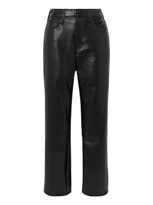MOTHER The Smarty Straight Leg Casual Pants - Black
