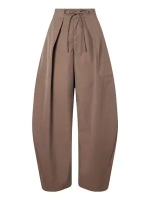 KALLMEYER Clemence Pleated Cotton-blend Twill Pants - Taupe