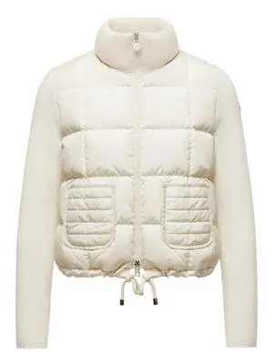 Moncler Quilted Wool Zip-up Cardigan - White