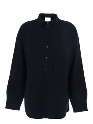 ALLUDE Oversized Knit Shirt - Black