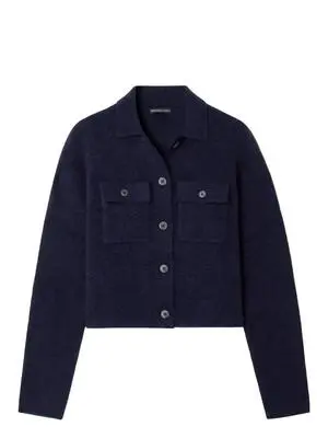 JAMES PERSE Wool Blend Knit Cardigan - Navy Blue