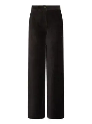 Marella Corduroy Wide-leg Trousers - Dark Gray