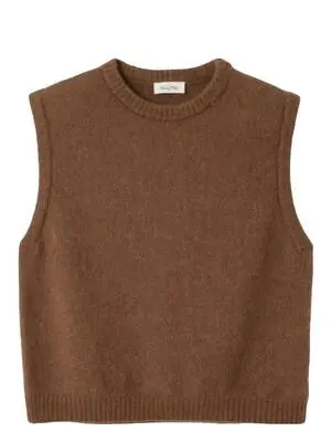 American Vintage Crew-neck Knitted Sleeveless Top - Green