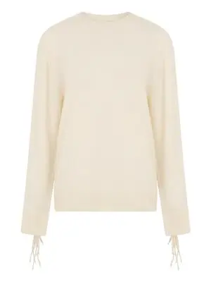 P.a.r.o.s.h Long-sleeved Sweater With Drawstring Detail - Ivory
