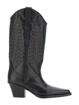 Paris Texas Rosario 60mm Lizard-effect Boots - Black