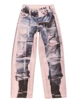 Acne Studios 1981 Trompe-l'œil Print Jeans - Pink/blue