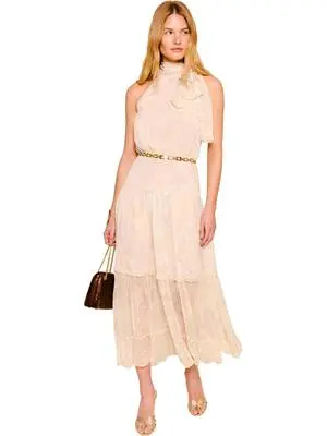 RIXO RIXO Abi French Floral Glitter Viscose Midi Dress