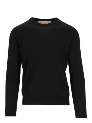 Valentino Garavani Vlogo Signature Crew Neck Wool Sweater - Black