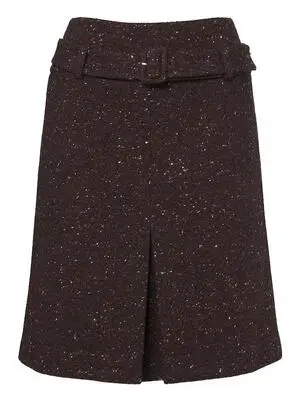 SHUSHU/TONG Belted Wool-blend Miniskirt - Brown