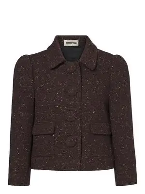 SHUSHU/TONG Wool-blend Cropped Jacket - Brown