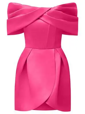 TIA DORRAINE Love In Bloom Off-shoulder Mini Dress - Pink