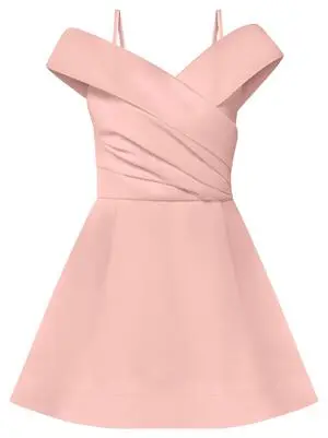 TIA DORRAINE Flared Satin Mini Dress - Pink