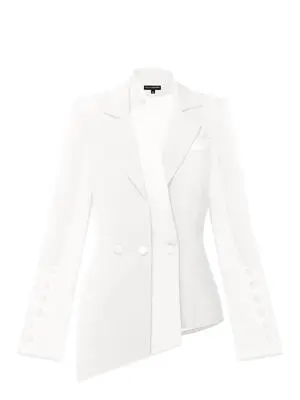 TIA DORRAINE Tia Dorraine Modern Power Asymmetric Tailored Blazer With Pearl Details