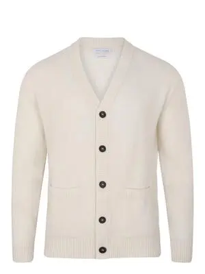 PAUL JAMES KNITWEAR Pure Lambswool Cardigan - White