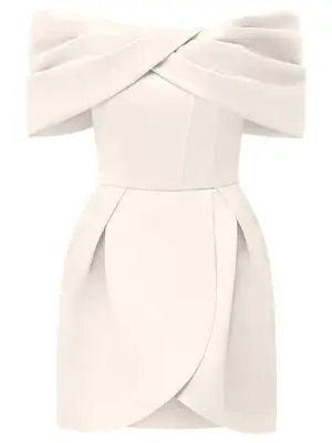 TIA DORRAINE Off-shoulder Mini Dress - White