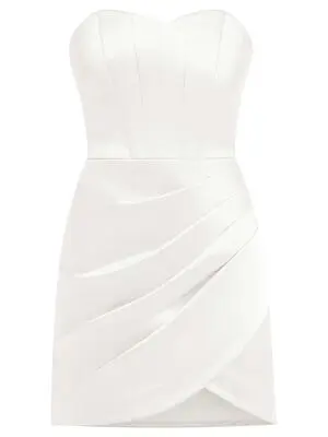 TIA DORRAINE Strapless Corset Mini Dress - White
