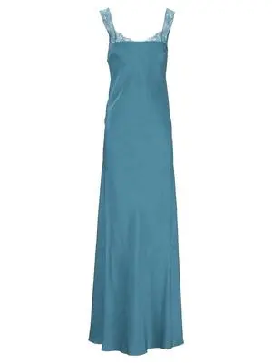 FORTE_FORTE Long Jade Satin Lace Dress - Green