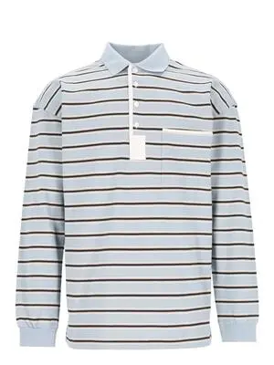 Bottega Veneta Striped Polo Shirt - Blue