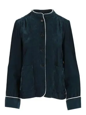 FORTE_FORTE Two-tone Striped Velvet Jacket - Green