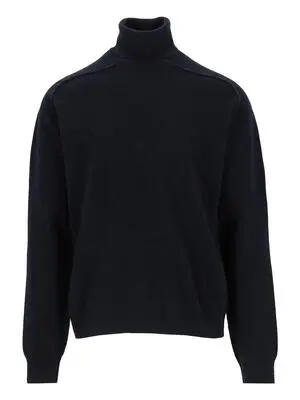 MAISON MARGIELA High Neck Virgin Wool Sweater - Blue