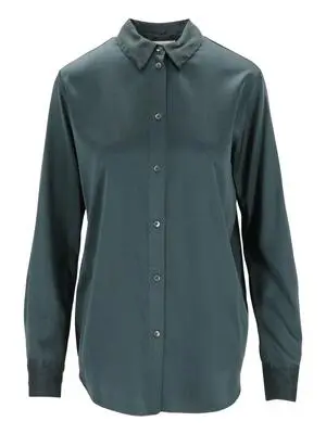 FORTE_FORTE Long-sleeve Silk Shirt - Green