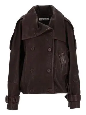 Acne Studios Full Grain Leather Jacket - Brown