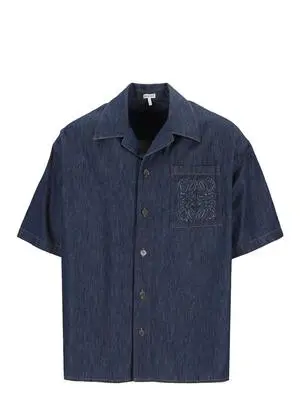 Loewe Short-sleeved Shirt In Cotton - Blue