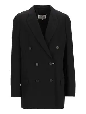 MAISON MARGIELA Double-breasted Wool Blazer - Black