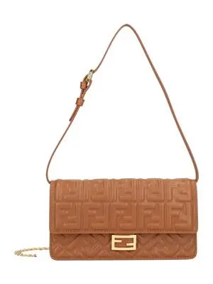 Fendi Baguette Chain Wallet - Brown