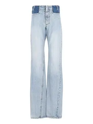 MAISON MARGIELA Two-tone Straight Leg Trousers - Blue